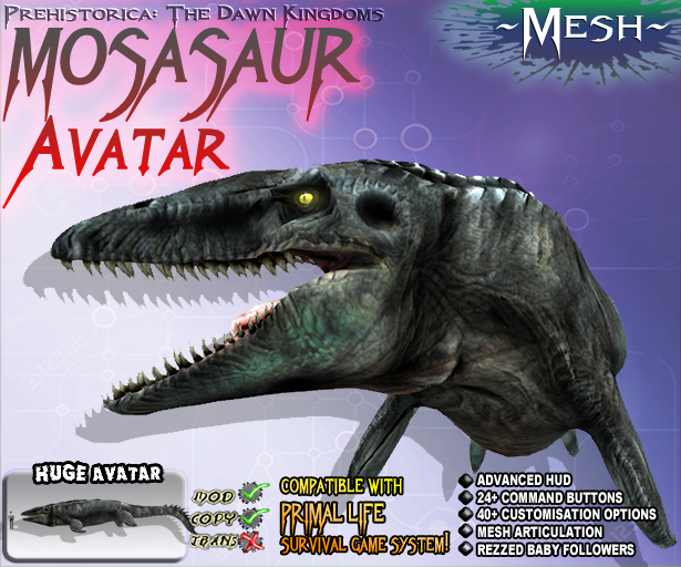 Second Life Marketplace - "MOSASAUR" MOSASAURUS {GENETIC EDITION ...